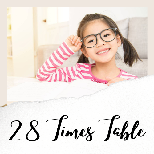 Times Table 28 Printable Multiplication Table 28 Chart